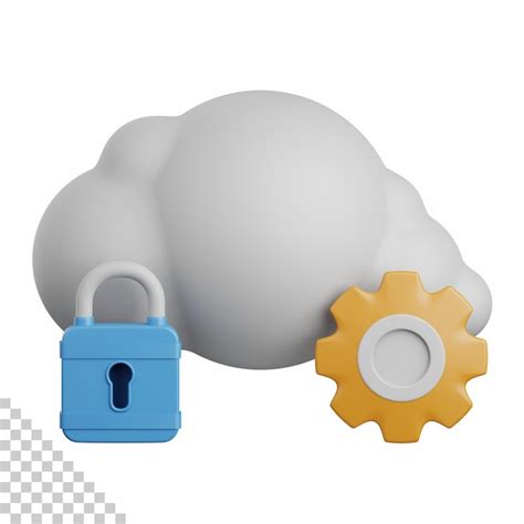 Premium Psd 3d Rendering Cloud Security Isolated Useful For Cloud