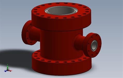 钻井四通13 58“ 1kx13 58” 1k Solidworks 2012 模型图纸免费下载 懒石网