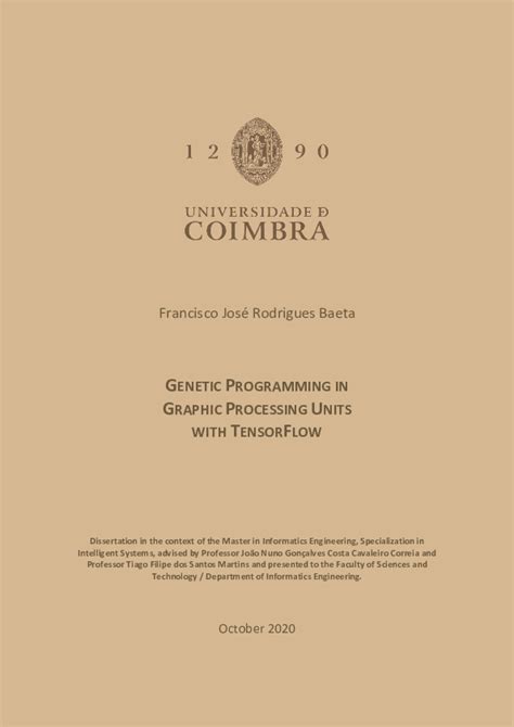 Pdf Genetic Programming In Graphic Processing Units With Tensorflow