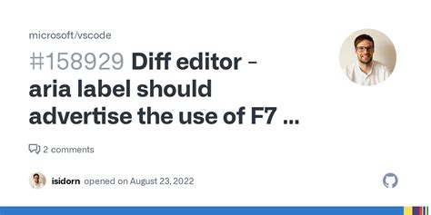 Diff Editor Aria Label Should Advertise The Use Of F7 Shift F7