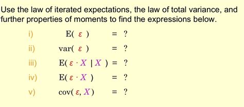 Solved Use The Law Of Iterated Expectations The Law Of
