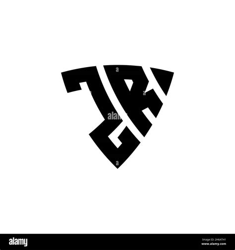 ZR Monogram Logo Letter With Triangle Shield Shape Style Design Isolated On White Background