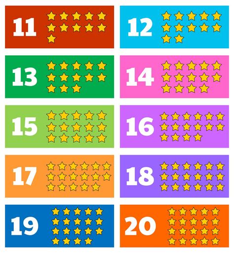 Large Numbers 11 20 10 Free Pdf Printables Printablee Learning Numbers Printable Numbers