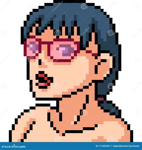 Vector Pixel Art Woman Stock Vector Illustration Of Isolated