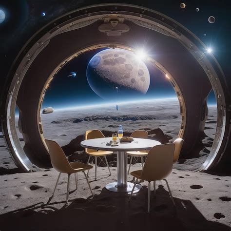 Premium Ai Image Tabel With Foods In Alien Planet Generative Ai