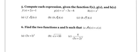 Solved Compute Each Expression Given The Function F X Chegg Com