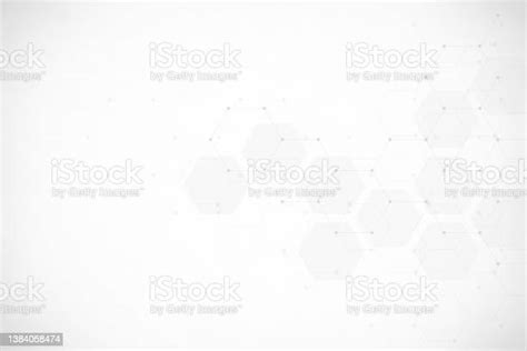 회색 배경에 육각 패턴 유전 연구 분자 구조 화학 공학 혁신 기술의 개념 설계 의료 과학 및 의학 배경에 사용 Dna에 대한