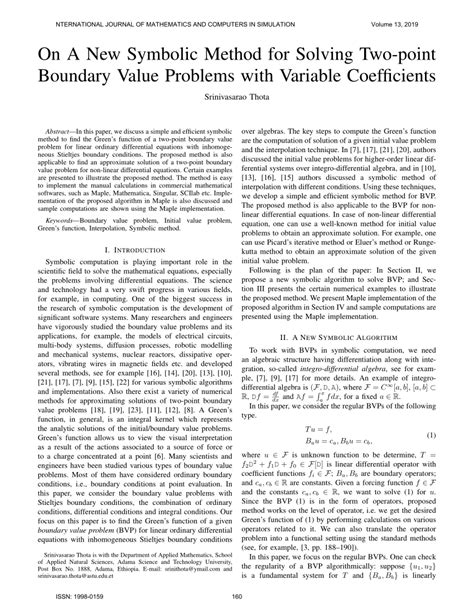 Pdf On A New Symbolic Method For Solving Two Point Boundary Value Problems With Variable