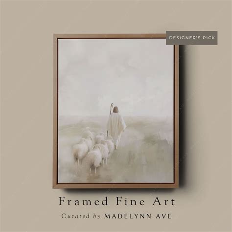 Minimalist Christian Framed Art Print Neutral Jesus Wall Art For