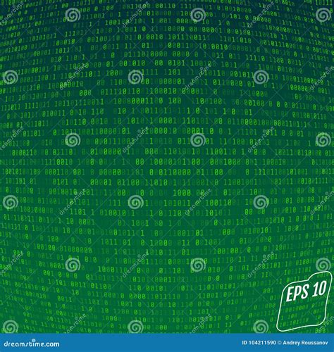 Binary Code On Green Background Background In A Matrix Style Stock Vector Illustration Of