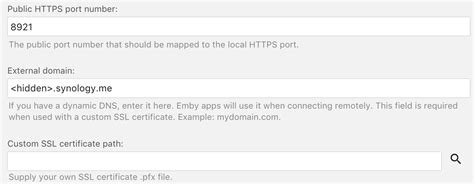 SSL Certificate Synology Emby Community