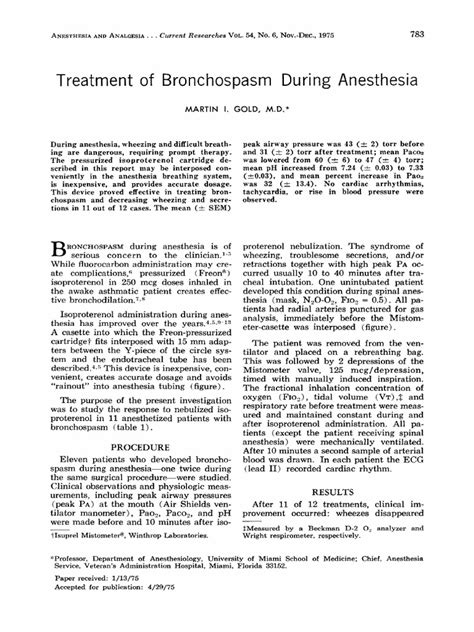 Treatment Of Bronchospasm During Anesthesia 28 Anesthesia Asthma