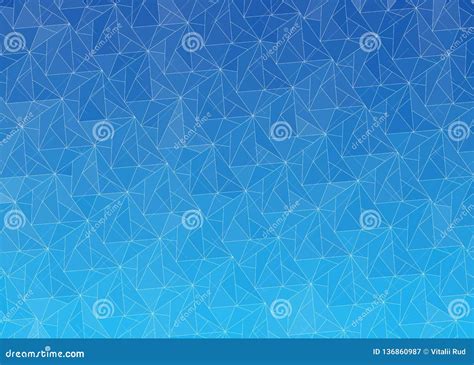 Blue Abstract Gradient Background With Triangles Stock Illustration