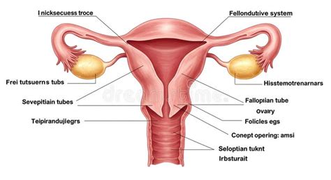 Anatomical Illustration Of A Human Female Reproductive System Central