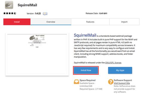 how to install squirrelmail with softaculous inmotion hosting