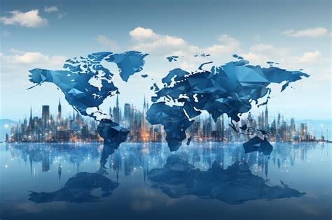 Premium AI Image Global Map In Abstract Style