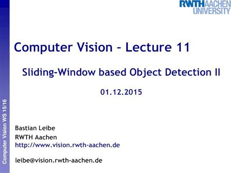Pdf Computer Vision Lecture 11slide Credit Navneet Dalal G 16 N