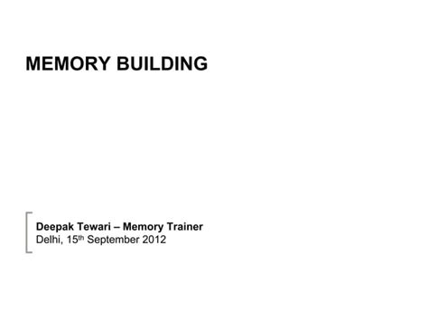 Memory Building Pdf
