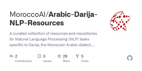 GitHub MoroccoAI Arabic Darija NLP Resources A Curated Collection Of