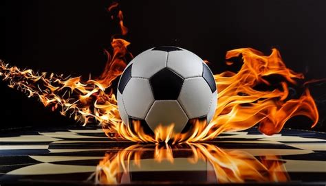 Premium Photo A Soccer Ball Is On Fire And Surrounded By Flames