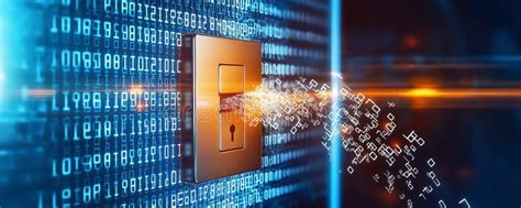 A Digital Lock Interface With Binary Code Symbolizing Cybersecurity