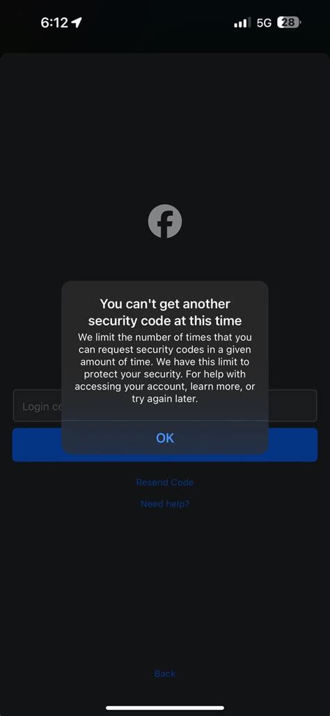 2fa Code Doesnt Send And I Cant Get Another Code Sent Due To Security Issue R Facebook