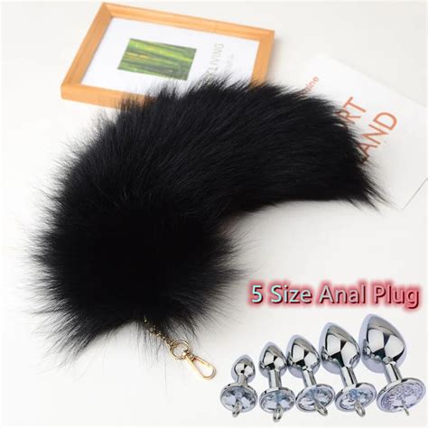 adult cosplay sex tail separable metal butt plug sex toy for couples