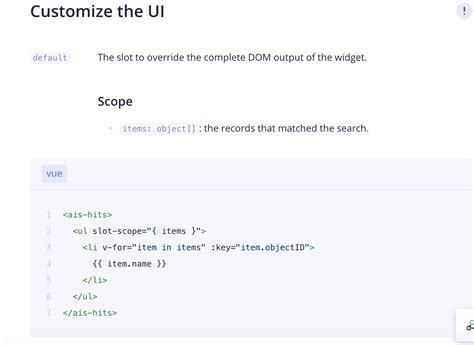 Vuejs Algolia And Vue Instantsearch Customising Widgets With Slot