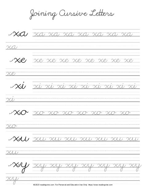 Cursive Letter X Joining Letters Image ReadingVine