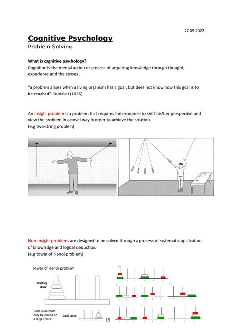 Ps2021 Problem Solving Cognitive Psychology Problem Solving What Is Cognitive Psychology