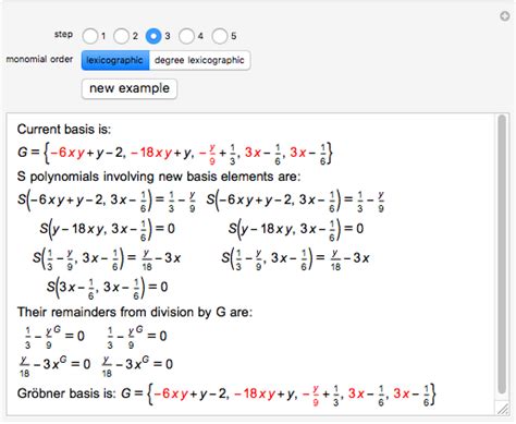 The Buchberger Gröbner Basis Algorithm Wolfram Demonstrations Project