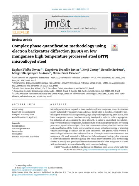 Complex Phase Quantification Methodology Using Electron2019journal Of Mate Pdf Building