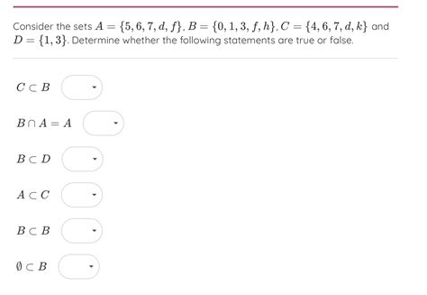 Solved Consider The Sets A 567 D F