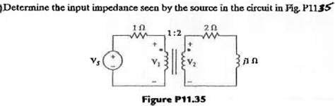 Solved Determine The Input Impedance Seen By The Source In