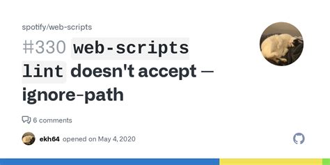 `web Scripts Lint` Doesnt Accept Ignore Path · Issue 330 · Spotify