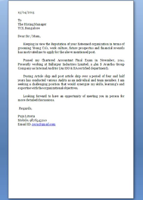 Cover Letter Cv