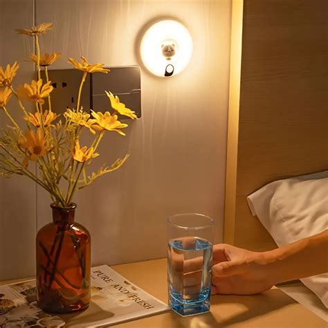 Lâmpada Led Gatinho Fofo Com Sensor De Movimento Recarregável