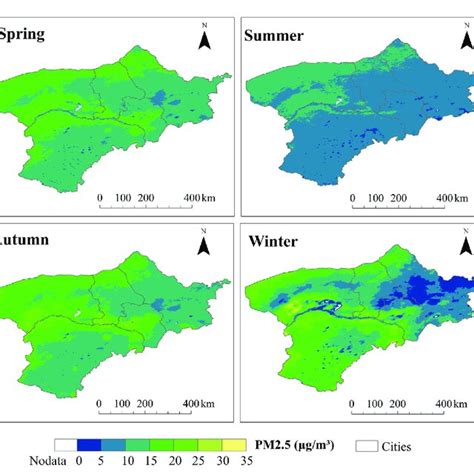 The Spatial Distribution Of The Average Annual Pm2 5 Concentration In Download Scientific