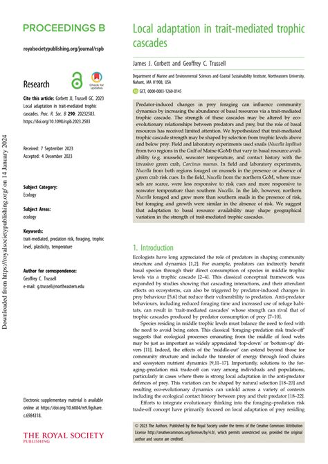 Pdf Local Adaptation In Trait Mediated Trophic Cascades