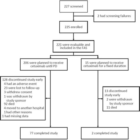 Study Profile Fas Full Analysis Set Pd Progressive Disease