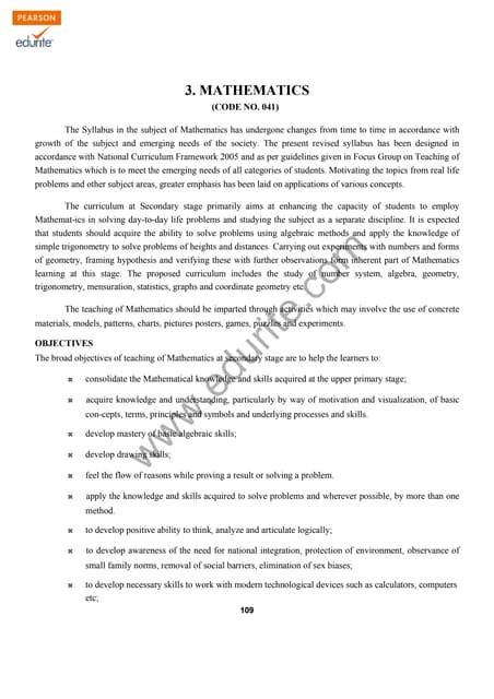 Class 9 Cbse Maths Syllabus 2011 12 Pdf
