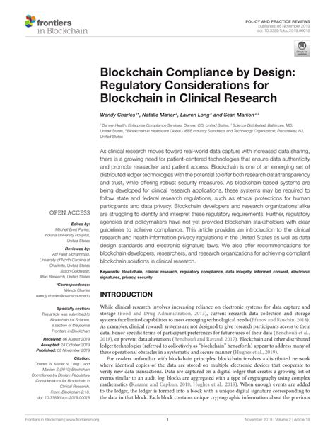 pdf blockchain compliance by design regulatory considerations for