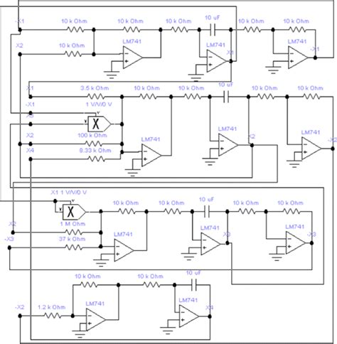 Circuit Of The Novel Four Dimensional Hyperchaotic System Download Scientific Diagram