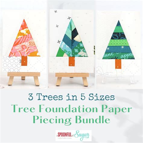 Tree Quilt Blocks Foundation Paper Piecing Bundle PDF Patterns 3 Tree Designs Each In 5 Sizes