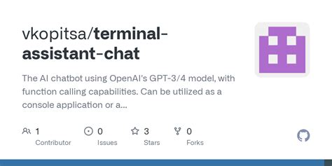Github Vkopitsaterminal Assistant Chat The Ai Chatbot Using Openai
