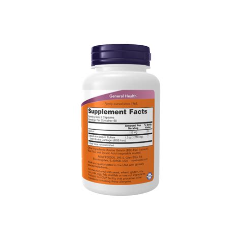 Kondroitiinsulfaat 600mg 120 Kapslit Now