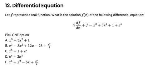 Solved Differential EquationLet F Represent A Real Chegg