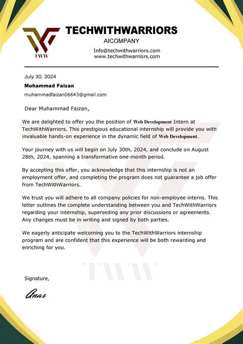 Muhammad Faizan On Linkedin Internship Webdevelopment Techwithwarriors