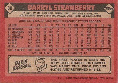 Baseball Card Stats Baseball Cards Darryl Strawberry Minted Card