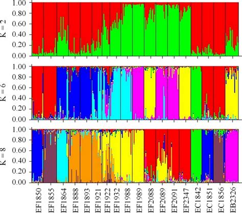 Population Structure Inferred By The Structure Software Based On Issr Download Scientific